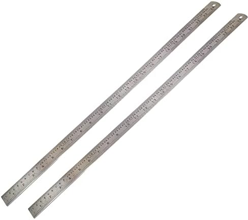INDIES - 2-Pcs -Heavy Duty 60 cm 24 Inches Stainless Steel Ruler Scale ...