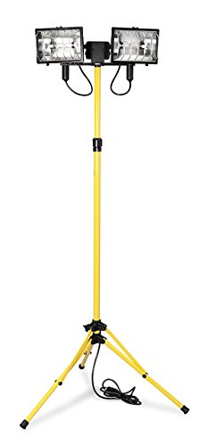 Telescoping Worklights, 4'-8' Deployable, Twin 500W Double Halogen HD ...