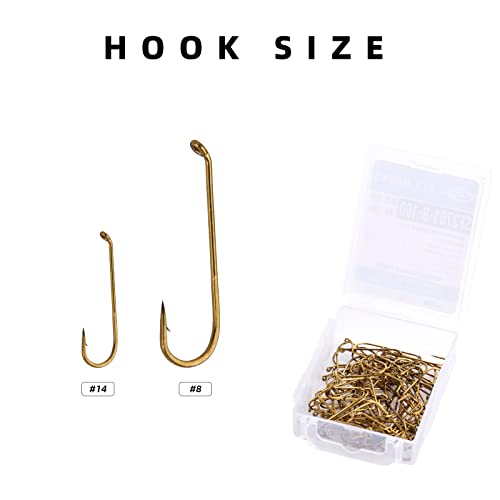 Snapklik.com : SF #14 100Pcs Nymph Streamer Dry Fly Tying Hooks Ultra ...