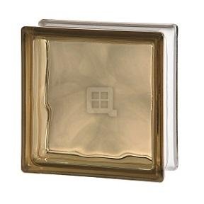 Seves Glass Block 7.5 x 7.5 x 3 Basic Wave Brown Color Glass Block ...