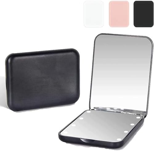 LLXXM Espejo de Bolsillo, 1X/2X Aumento LED Espejo Compacto, Maquillaje ...