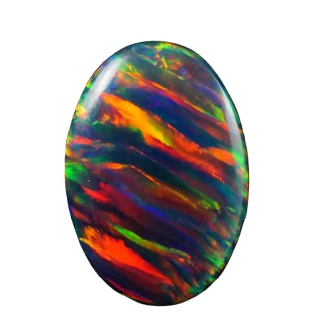 Galaxy Gems Opal Stone 4 Carat 4.4 Ratti Natural Black Fire Opal ...