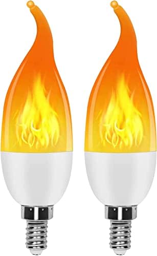 SYOSI Flame Light Bulb, 3 Modes Flickering Flame Tip Candelabra, E12 ...