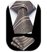 HISDERN Lot 3 pièces classique élégant ensemble de cravate en soie pour ...