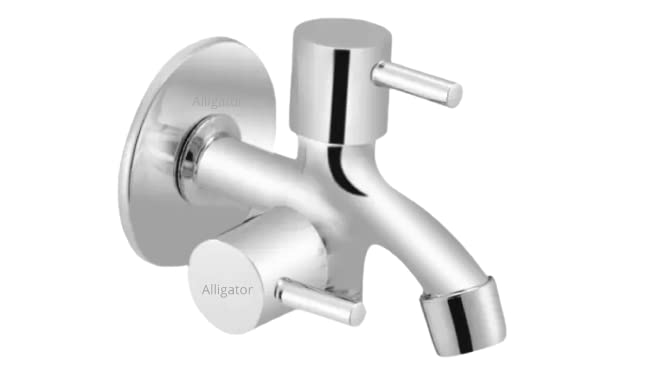 Alligator Turbo 2 in 1 Angle Valve/Cock Long Bib Tap Brass Quarter Turn ...