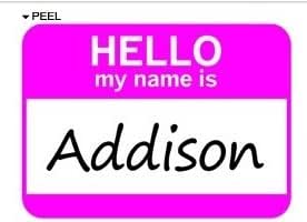 Amazon.com - Hello My Name Is Addison - Window Bumper Laptop Sticker