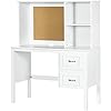 Amazon.com: HOMCOM Computer Table with Storage Shelves, Home Office ...