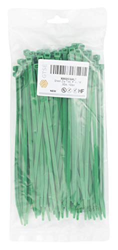 Snapklik.com : 8 Inch Green Zip Ties, 100 Pack, 50lb Strength, UV ...