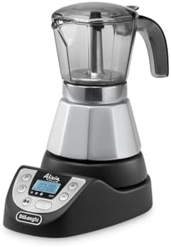 DeLonghi EMKP 42.B Electric moka pot 4cups Black,Silver coffee maker ...