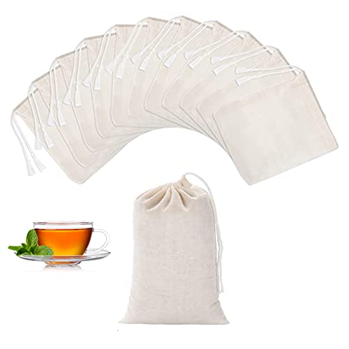 Cold Brew Bags Muslin Mesh Tea Sachets Empty Tea Bags for Loose Leaf 4* ...