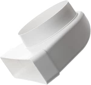 220x55mm- Ø 100mm Flat Rectangular to Round Ducting Adapter - 90° Duct ...