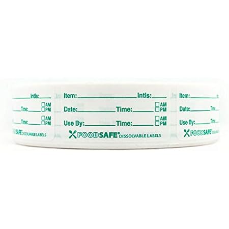 Amazon.com: Food Labels Dissolvable by Food Safe - Leaves No Adhesive ...