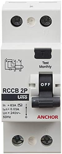 Anchor by Panasonic UNO Series RCCB 63 AMP 30mA Four Pole Residual ...