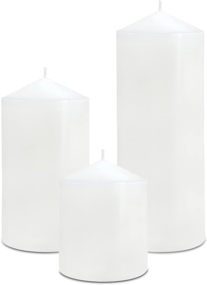 Amazon.com: Pillar Candles 3 x 4, 6, and 8 inches, Large Handmade ...