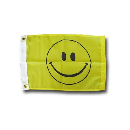 Amazon.com : Smiley Face - 12 in x 18 in Nautical Flag : Outdoor ...