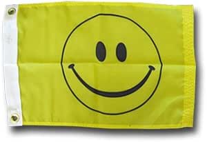 Amazon.com : Smiley Face - 12 in x 18 in Nautical Flag : Outdoor ...