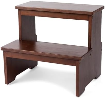 Amazon.com: StrongTek Bamboo Two Step Stool for Adults and Kids, Bed ...