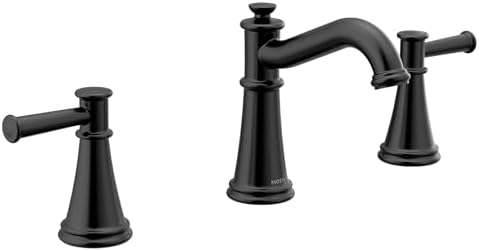 Moen Belfield Matte Black Two-Handle Widespread Bathroom Faucet Trim ...