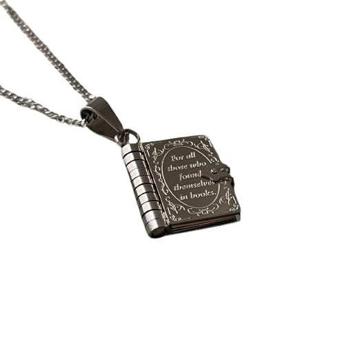 Amazon.com: Book lovers necklace - Engraved Openable Book Chain Pendant ...