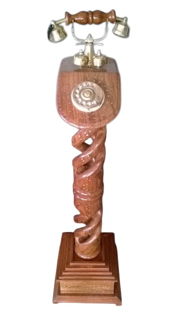 Modern Handicraft Sheesham Wood Made Landline Telephone | Wooden ...
