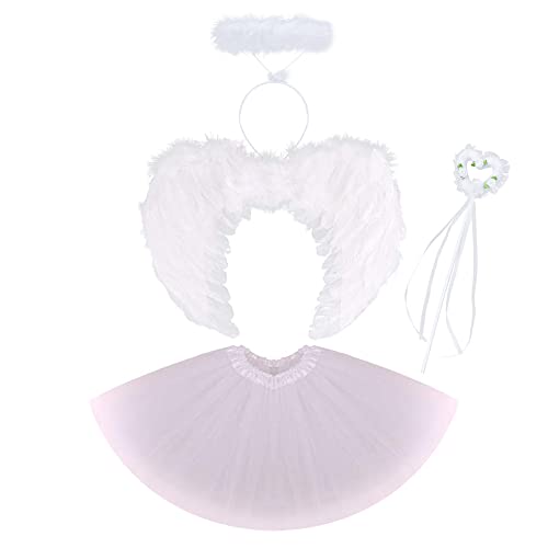 White Angel Wings Costume with Halo,Kids Angel Wings and Halo Magic ...