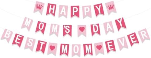 Amazon.com: Happy Mothers Day Party Decorations Supplies Pink Glitter ...