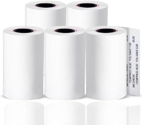 5 Rolls of 57 x 40mm Thermal Paper Till Rolls Receipt Roll for Cash ...