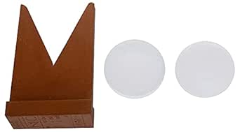 Concave And Convex Lens (3-Inch/75mm) With Wooden Stand (Brown, Big ...