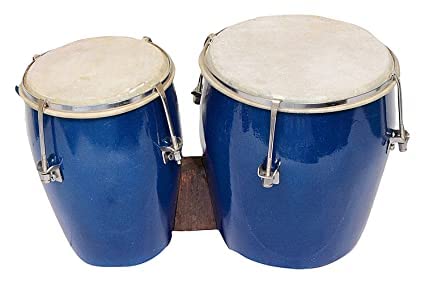 YORBAX® Blue Color Double Bongo with FREE Spanner : Amazon.in: Musical ...