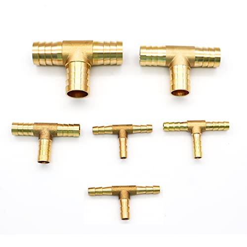 Snapklik.com : Tnuocke 2pcs 1/4 Brass Tee Barb Fittings,3 Way Union ...