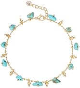 Amazon.com: Dremmy Studios Gold Bracelet for Women 14K Gold Plated Handmade Flower Chain ...