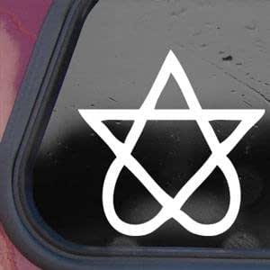 Amazon.com: HIM Bam Heartagram White Decal Sticker Wall Laptop Die-cut ...