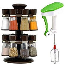 Buy Simran Kitchenware Simran 16 jar Masala Rack Black Colour with Hand ...