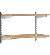 Shopfitting Warehouse White Adjustable Wooden Wall Shelving Kit - 2 x ...