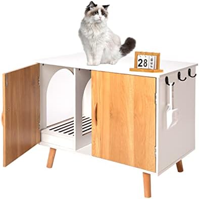 Amazon.com: Staart Dyad Cat Litter Box Enclosure and Furniture Hidden ...