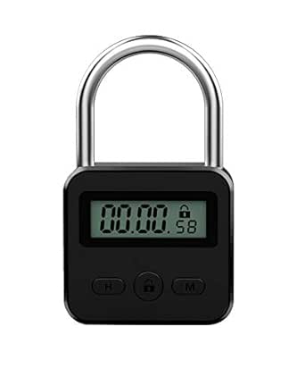 Metal Timer Lock - Electronic Time Padlock 99 Hours Max Timing with Electronic LCD Timed Display ...