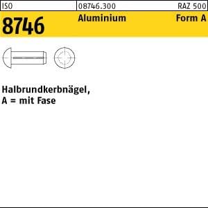 500 Halbrundkerbnägel ISO 8746 Leichtmetall 3x5 Al : Amazon.de: Baumarkt