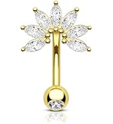 Amazon.com: COCHARM 14k Gold Rook Earrings for Women 16g Yellow Gold ...