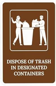 Dispose Of Trash In Designated Containers With Graphic Warning Sign ...