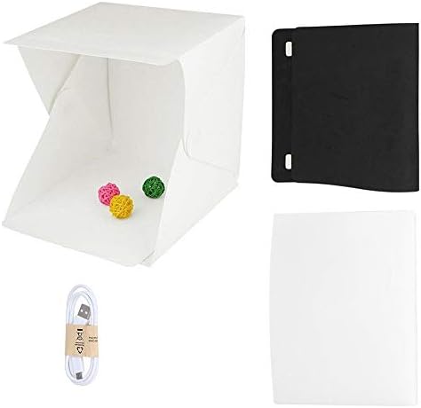 HIFFIN Foldable Light Box 23cm Portable Light Room with 2 Color ...