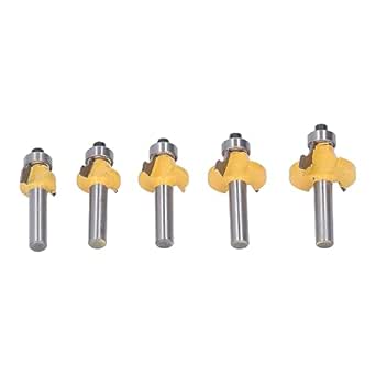 Roundover Router Bit, 5 Pcs Round Over Router Bit 8mm Shank High ...