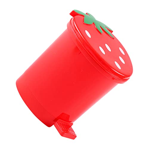 STOBOK Mini Desktop Wastebasket with Lid Small Strawberry Countertop ...