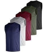 Amazon.com: Men's 3 Packs Moisture Wicking Dry Fit Tech Sleeveless ...