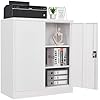 Amazon.com: SISESOL White Metal Storage Cabinet with Doors and Shelves ...
