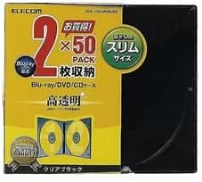 Amazon.co.jp: Elecom (Conclusive) Blu-ray/DVD/CD Case (Slim/PS/2 Card Storage) CCD-JSCSW50CBK ...