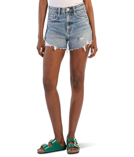 KUT from the Kloth Womens Taylor High Rise Shorts with Raw Hem
