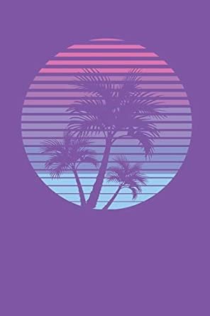 Amazon.com: vaporwave aesthetic sunset palm: 6" x 9" journal, notebook ...
