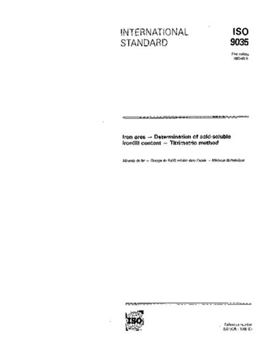 ISO 9035:1989, Iron ores - Determination of acid-soluble iron(II ...