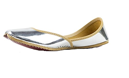 Chittar Women's Silver PU Ethnic Juti (CT 2_3 UK) : Amazon.in: Shoes ...