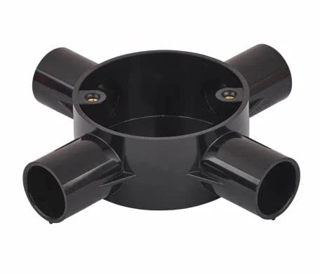 20mm 4 Way Conduit Box – Black – BigaMart